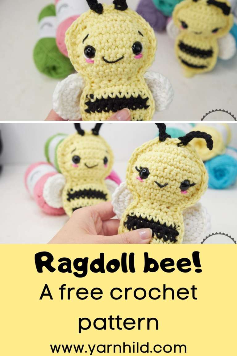 Crochet bee pattern — Free written pattern and video tutorial