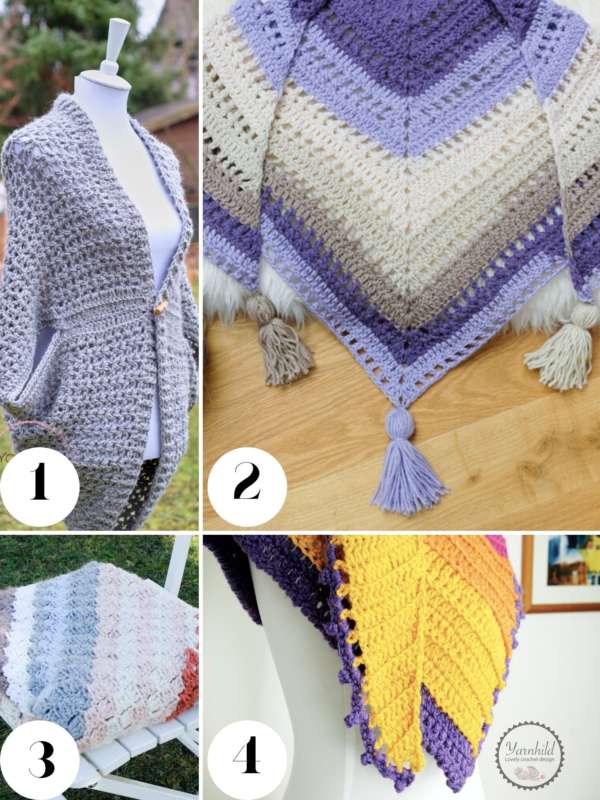 How to crochet a granny square shawl - free pattern and video tutorial